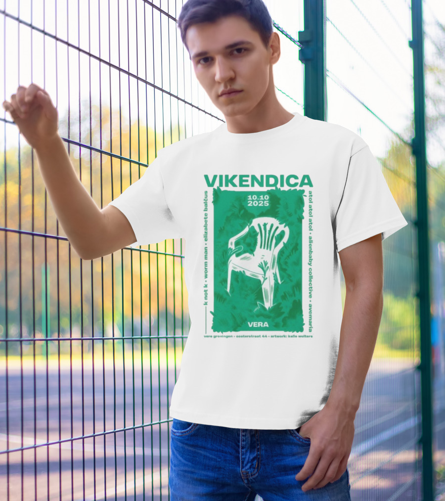 Vikendica 10.10.2025 Vera Chair Illustration In Greenery T-Shirt