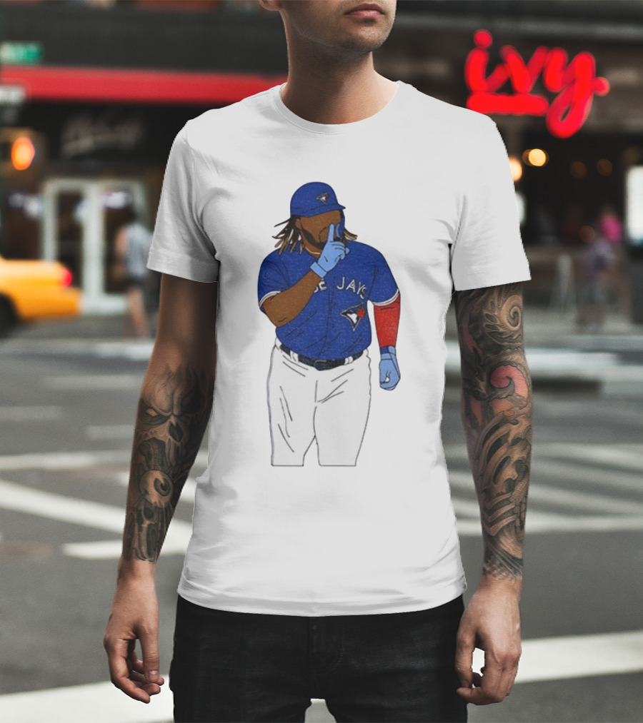 Vladimir Guerrero Jr Shhh Gesture Toronto Blue Jays Player Iconic Pose T-Shirt