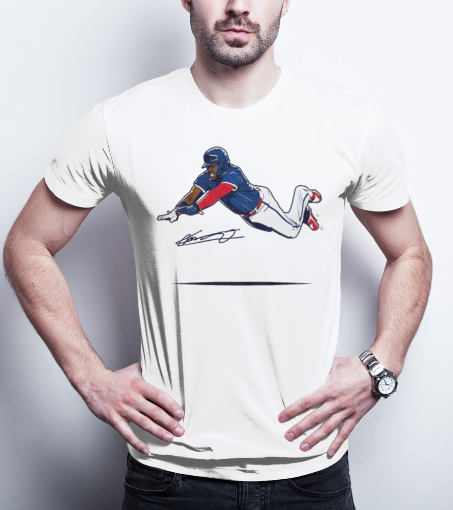 Vladimir Guerrero Jr Superman Flying Slide Toronto Blue Jays Signature T-Shirt