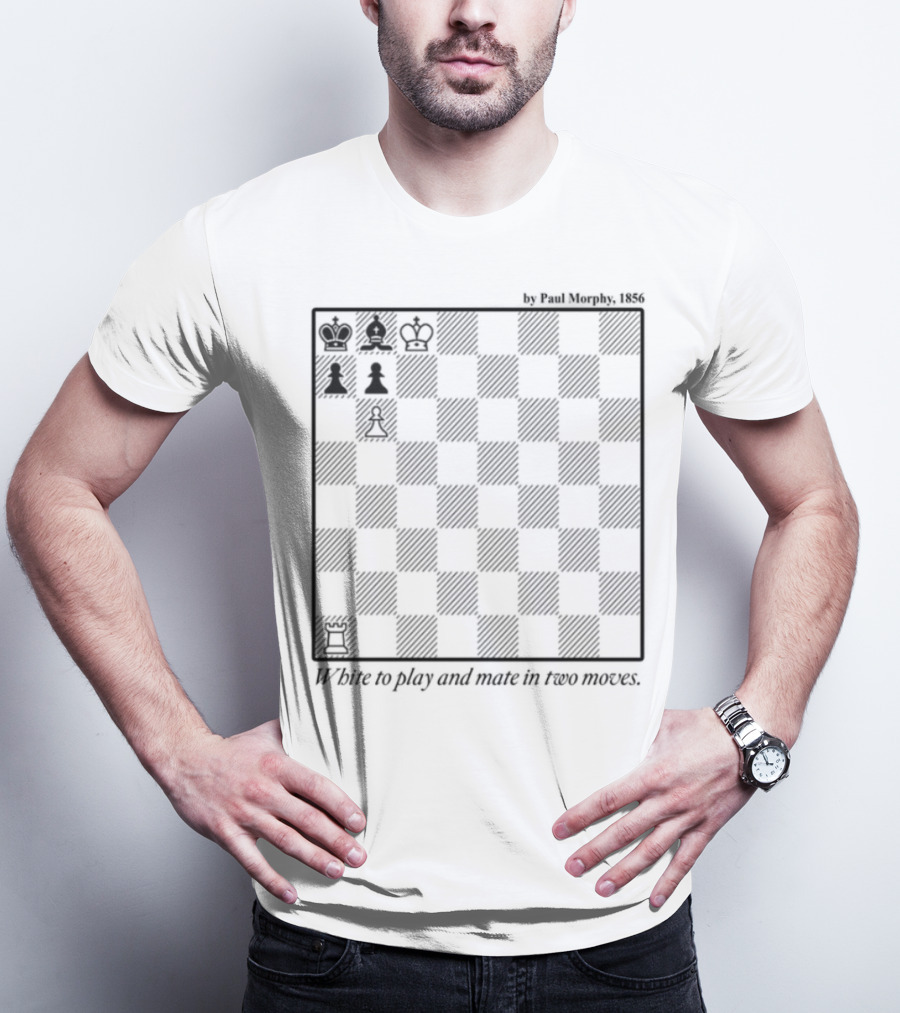 Paul Morphy 1856 Chess Puzzle White To Play And Mate In Two Moves T-Shirt