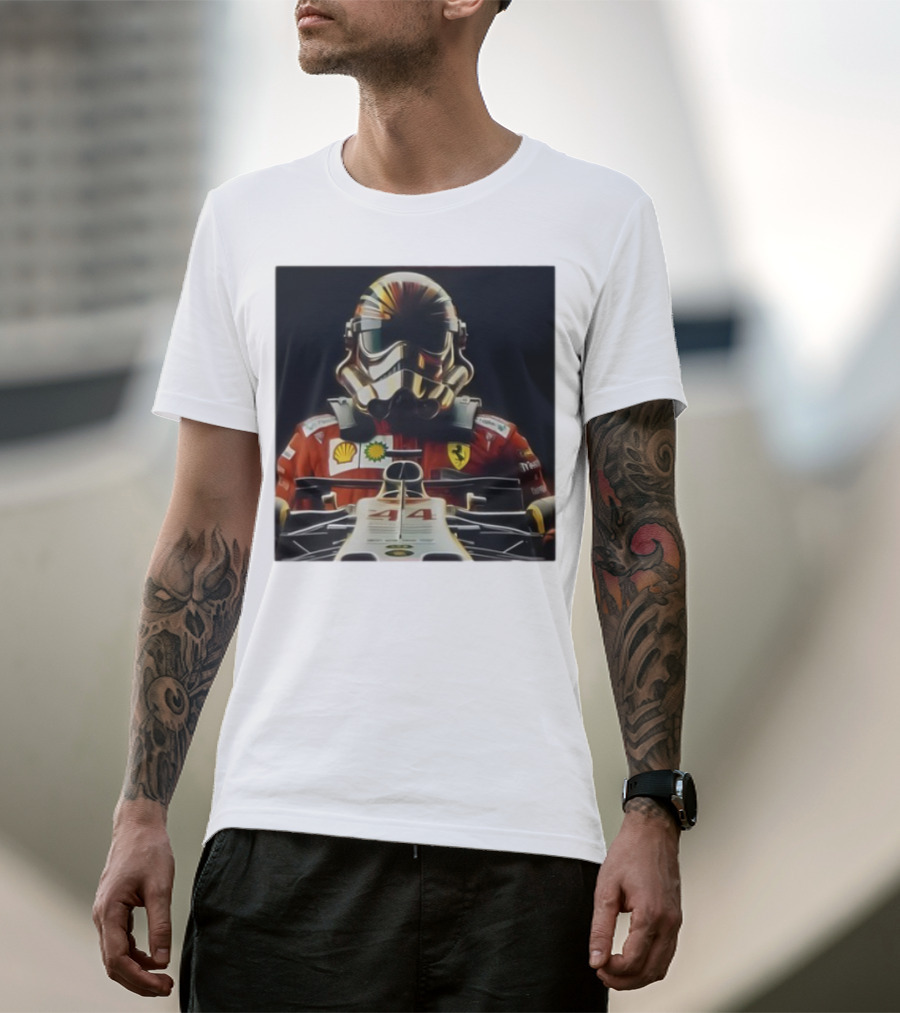 George Lucas Stormtrooper Formula 1 Ferrari Shell Petronas Mercedes Racing 44 T-Shirt