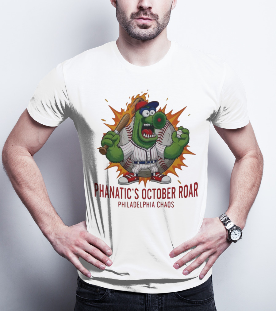 Philadelphia Phillies Baseball Phanatic's October Roar Philadelphia Chaos Mascot T-Shirt
