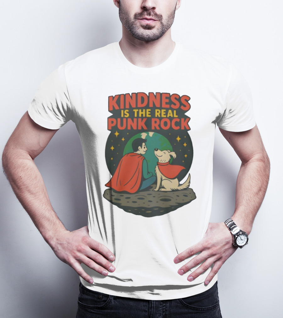 Kindness Is The Real Punk Rock Superman And Krypto Cartoon T-Shirt