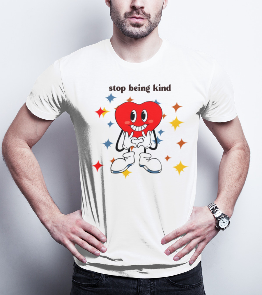 Transphobic Stop Being Kind Heart Character With Colorful Stars T-Shirt