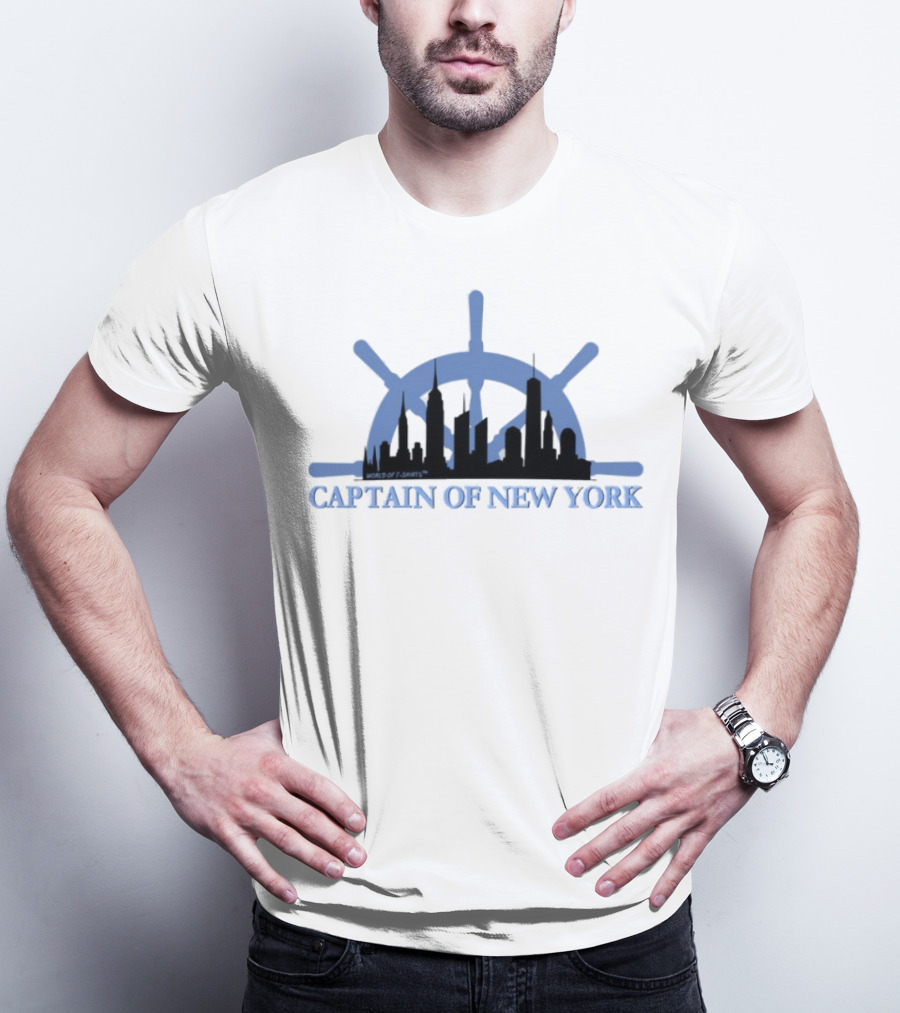 Worldof S Captain Of New York City Skyline Helm T-Shirt