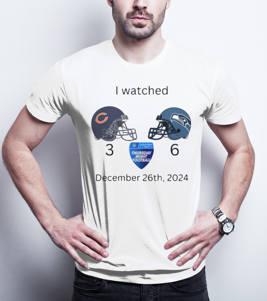 Prime Video Thursday Night Football December 26th 2024 Bears Vs Seahawks T-Shirt