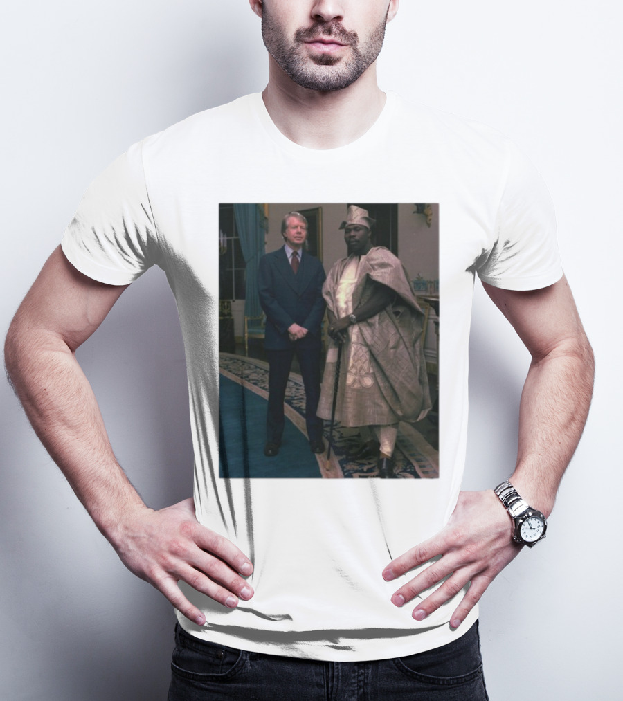 Jimmy Carter Meeting Nigerian President Traditional Attire T-Shirt