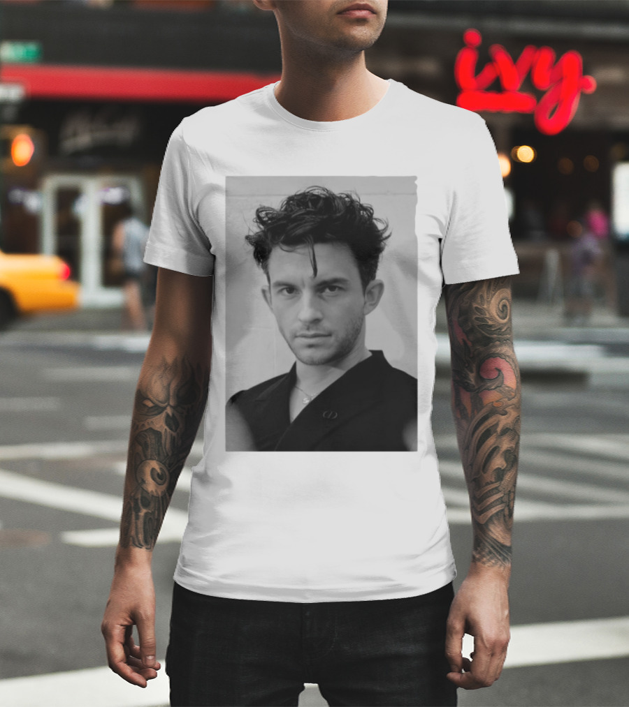 Jonathan Bailey Black And White Photography Portrait T-Shirt