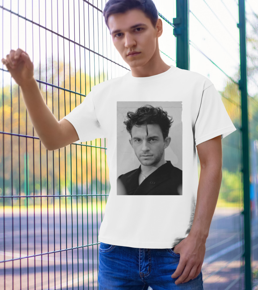 Jonathan Bailey Black And White Photography Portrait T-Shirt