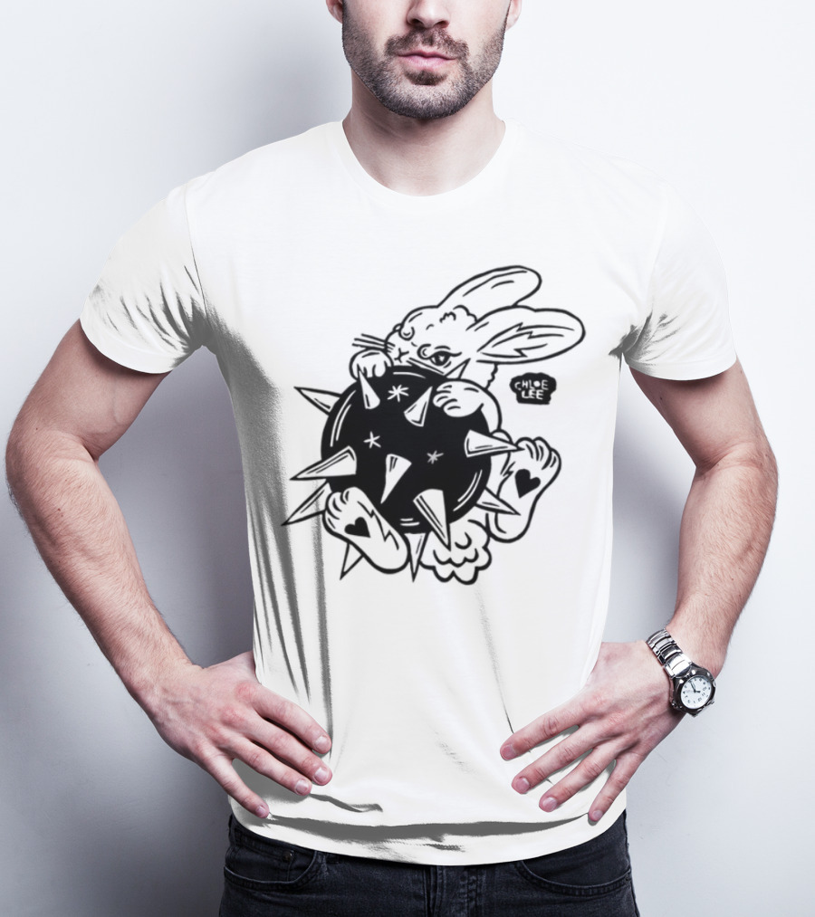 Morningstar Bunny Spiked Star Rabbit Design T-Shirt