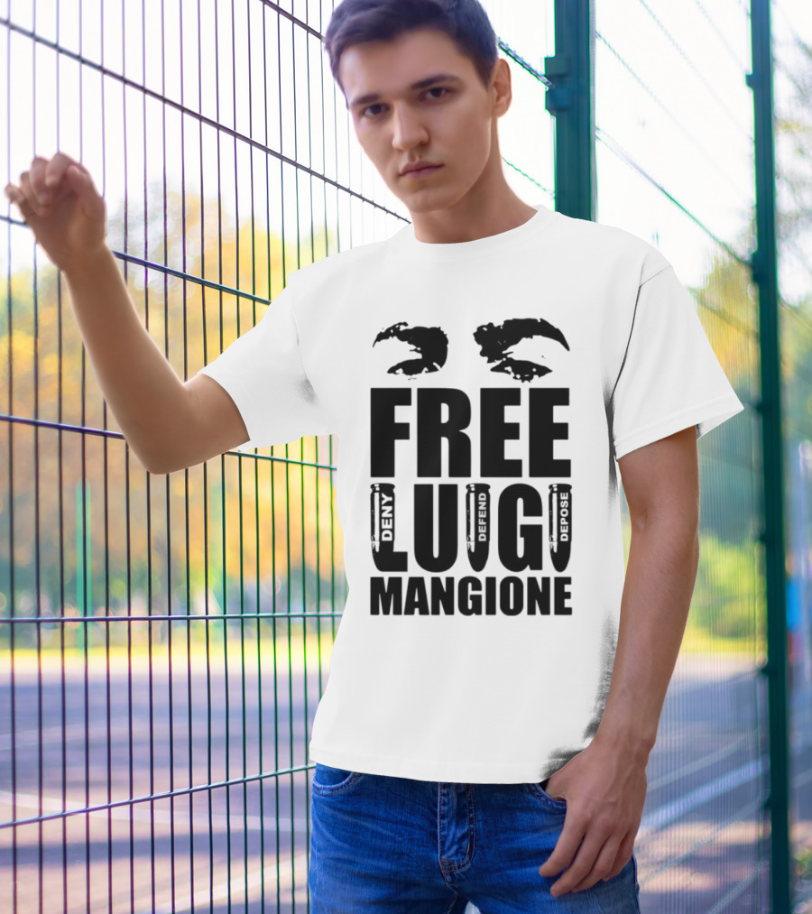 Free Luigi Mangione Crab Claws Deny Defend Depose T-Shirt