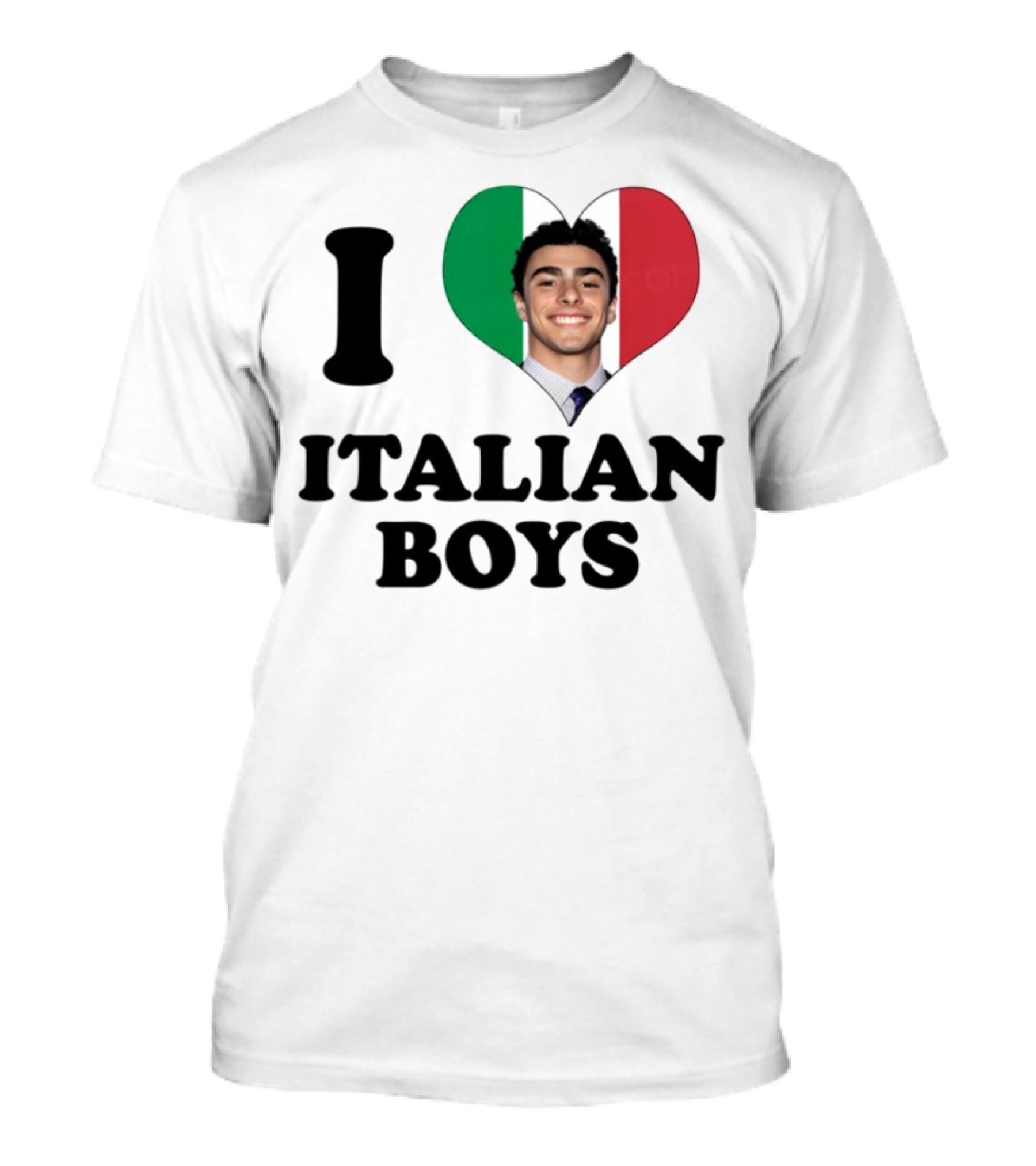 Luici Mangione I Love Italian Boys Heart Italy Flag T-Shirt