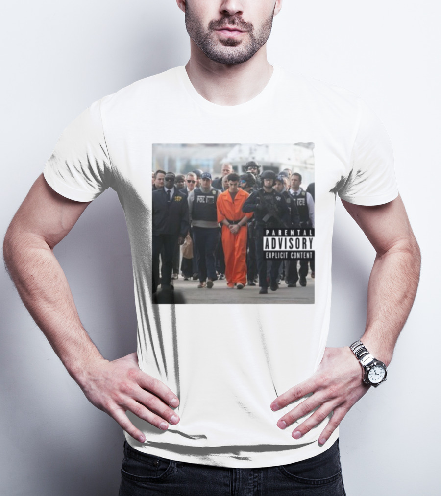 Luigi Mangione Helicopter Arrival With Police Explicit Content T-Shirt
