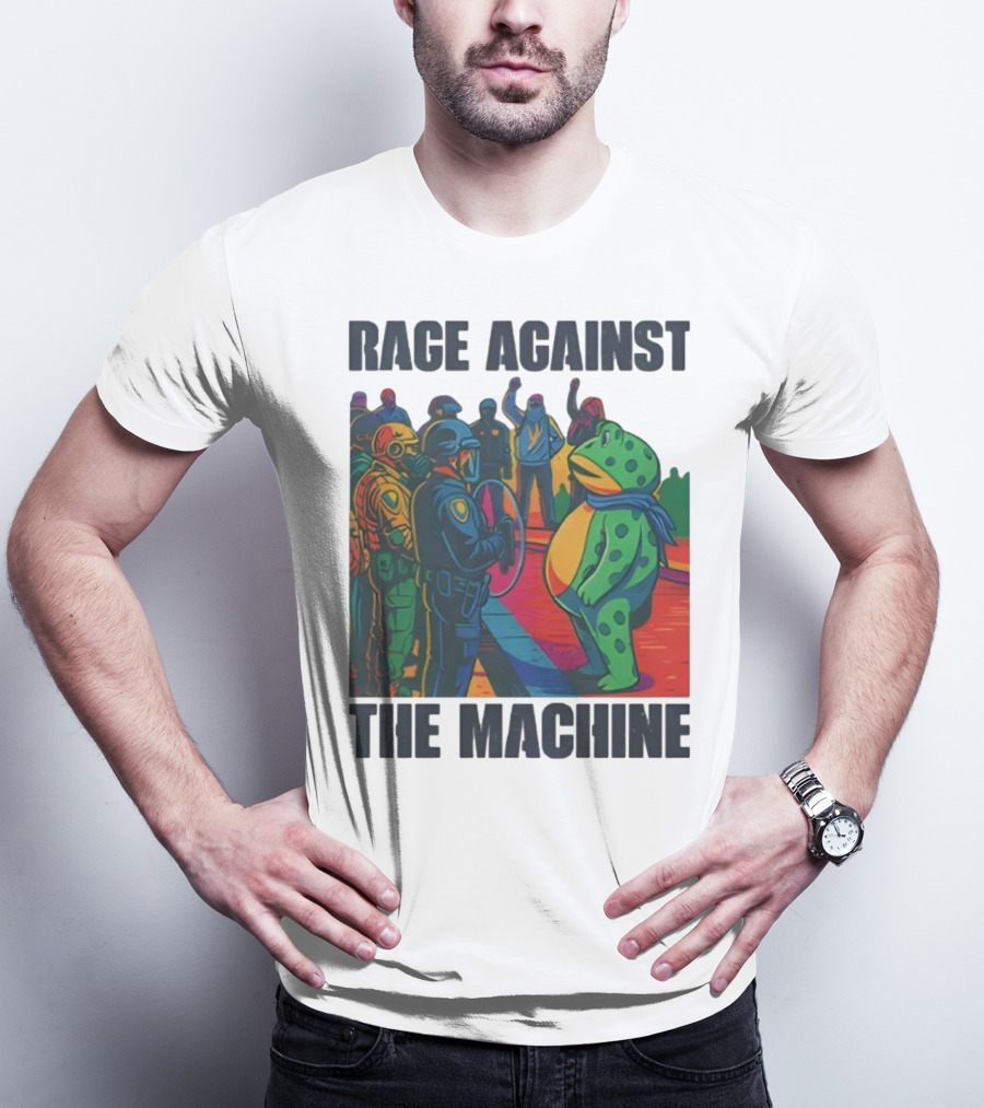 Rage Against The Machine Portland Frog Anti-ICE Protest Imagery T-Shirt