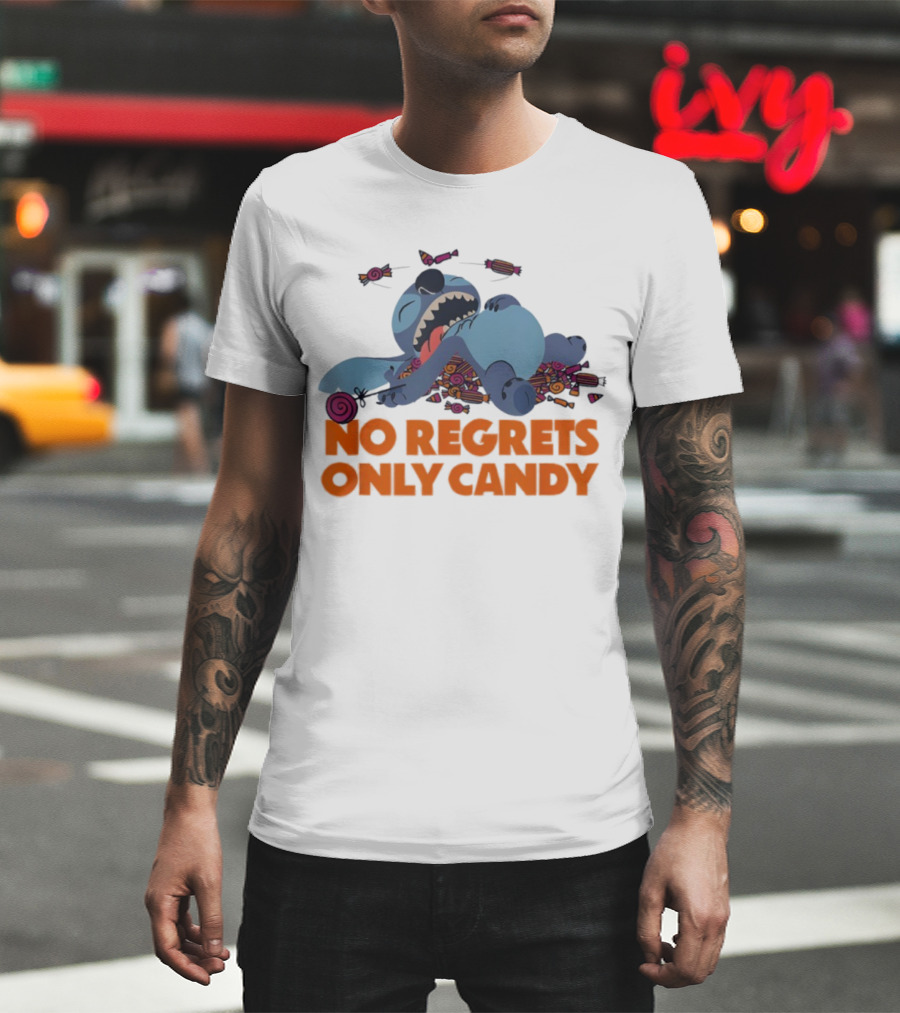 Stitch No Regrets Only Candy Halloween Disney T-Shirt