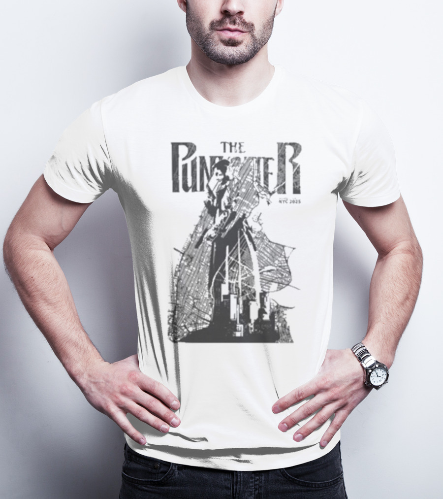 The Punisher NYC Marvel 2025 Stylized Character Illustration T-Shirt