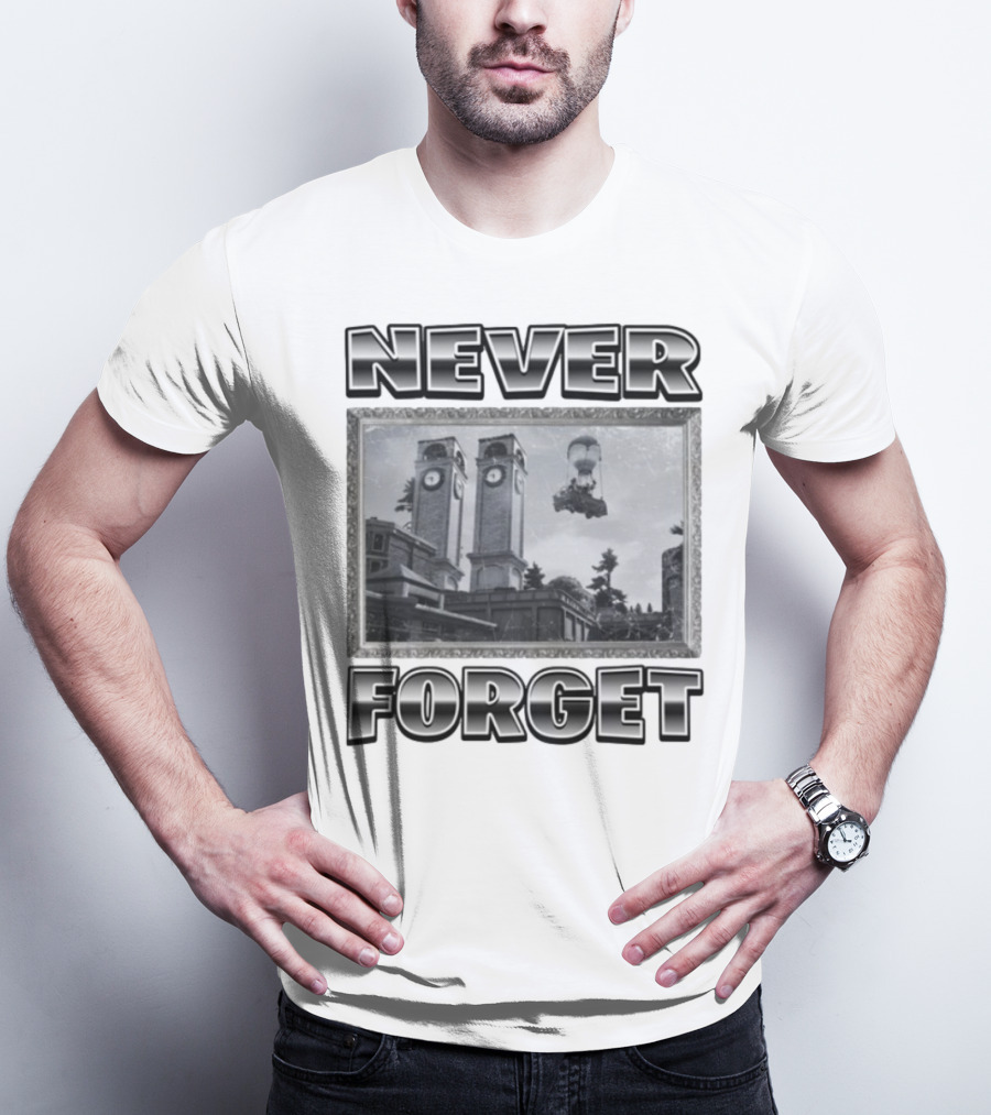 Never Forget Tower Balloon Flight Vintage Photo T-Shirt