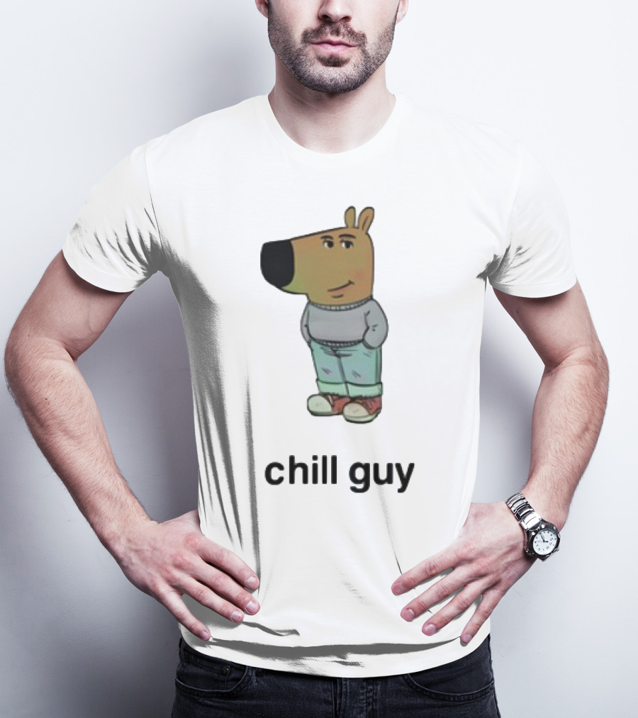 Chill Guy Cartoon Character Casual Style T-Shirt
