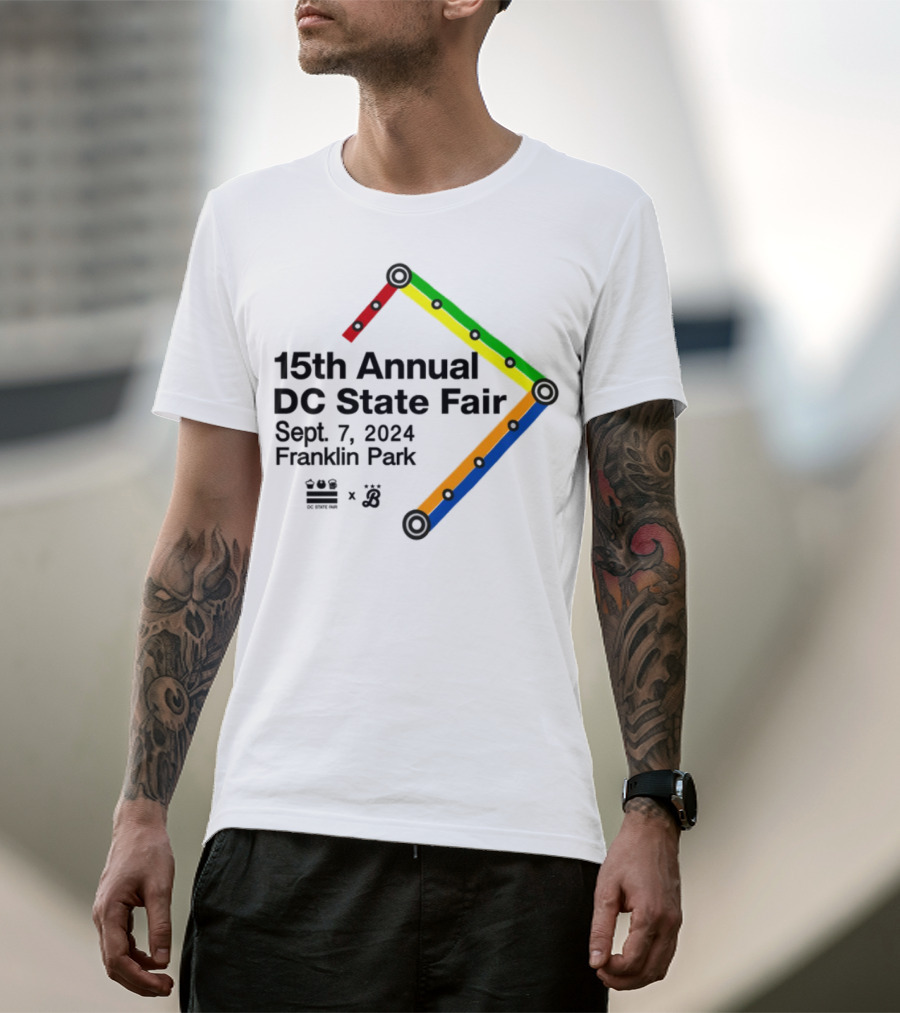 15th Annual DC State Fair Sept 7 2024 Franklin Park Metro Themed Design T-Shirt