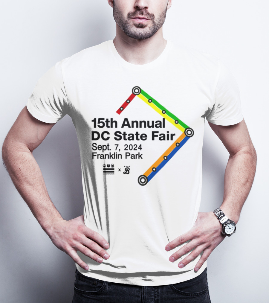 15th Annual DC State Fair Sept 7 2024 Franklin Park Metro Themed Design T-Shirt