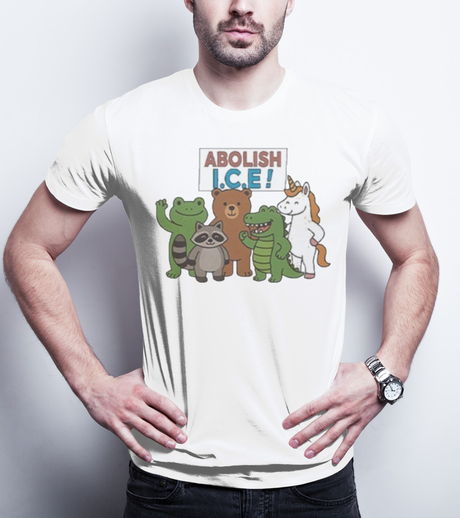 Abolish ICE Frog Raccoon Bear Dinosaur Unicorn T-Shirt