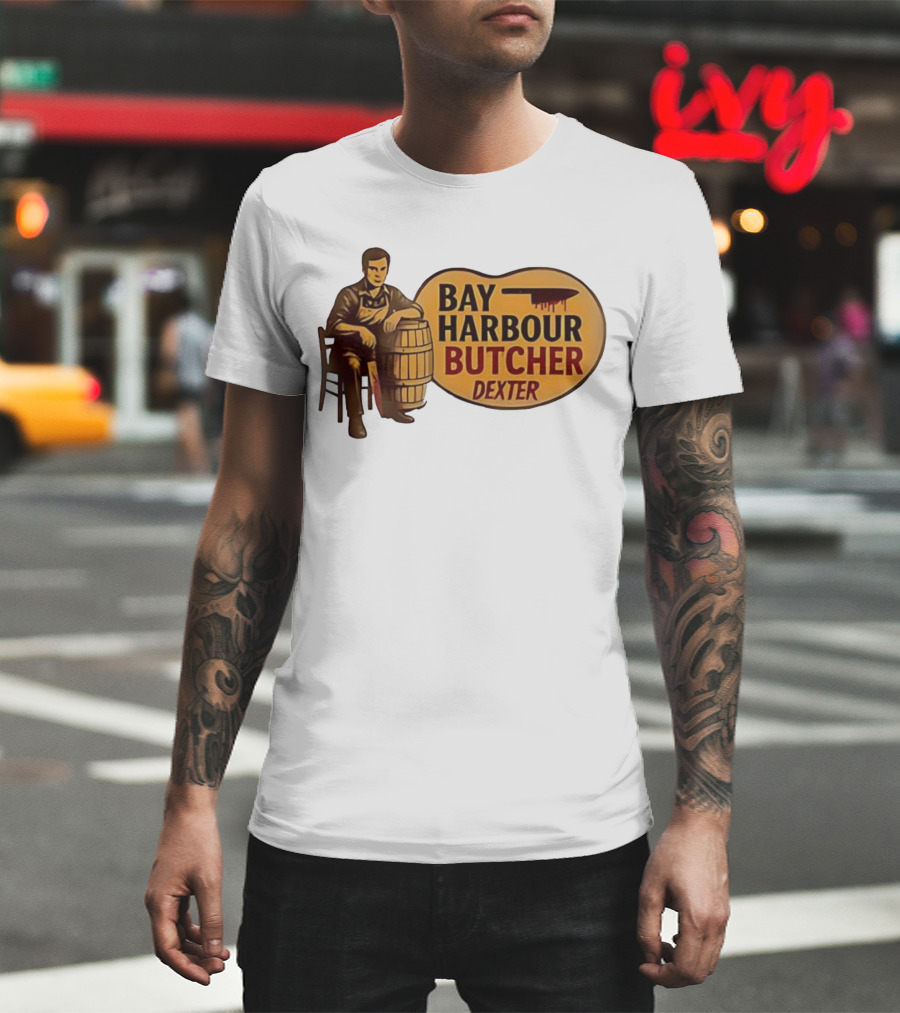 Bay Harbour Butcher Dexter Barrel Dark Vintage Style T-Shirt