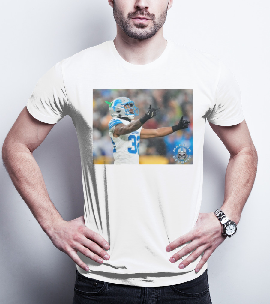 Detroit Lions Brian Branch Made In Detroit Football Celebration T-Shirt