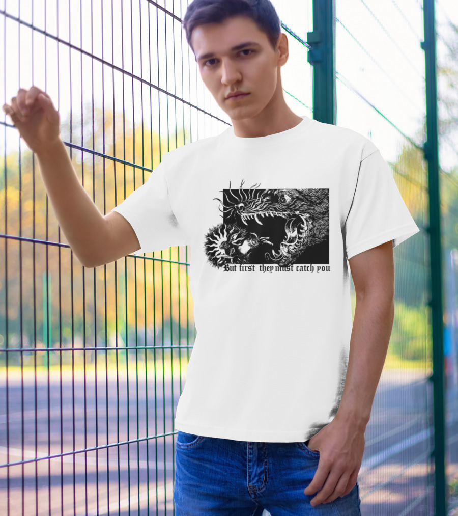 But First They Must Catch You Rabbit And Wolf Artful Chase T-Shirt