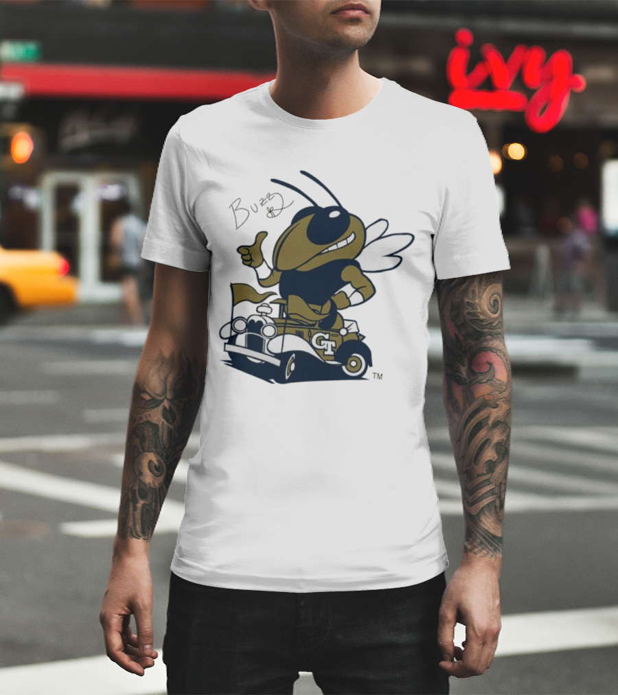 Buzz Georgia Tech Yellow Jacket GT Vintage Car Icon T-Shirt
