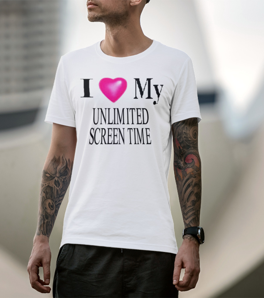 I Love My Unlimited Screen Time Heart T-Shirt