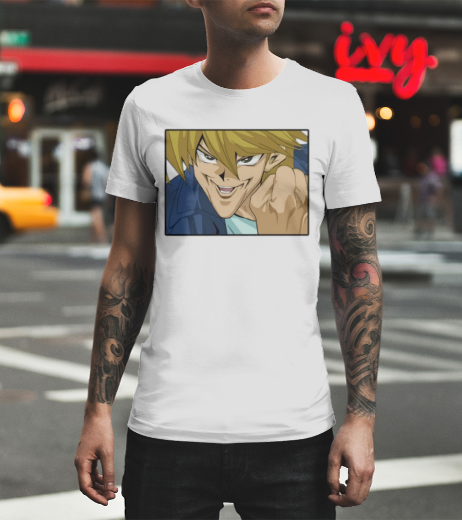 Joey Wheeler Anime Character Fist Pump Enthusiastic Expression T-Shirt