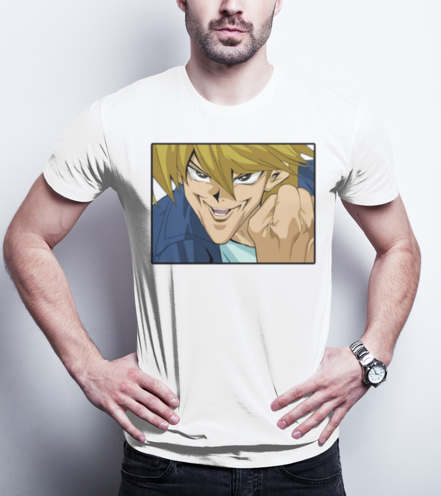 Joey Wheeler Anime Character Fist Pump Enthusiastic Expression T-Shirt