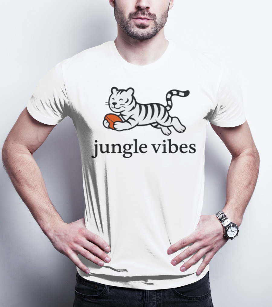 Jungle Vibes Cincinnati Bengals Tiger Football T-Shirt