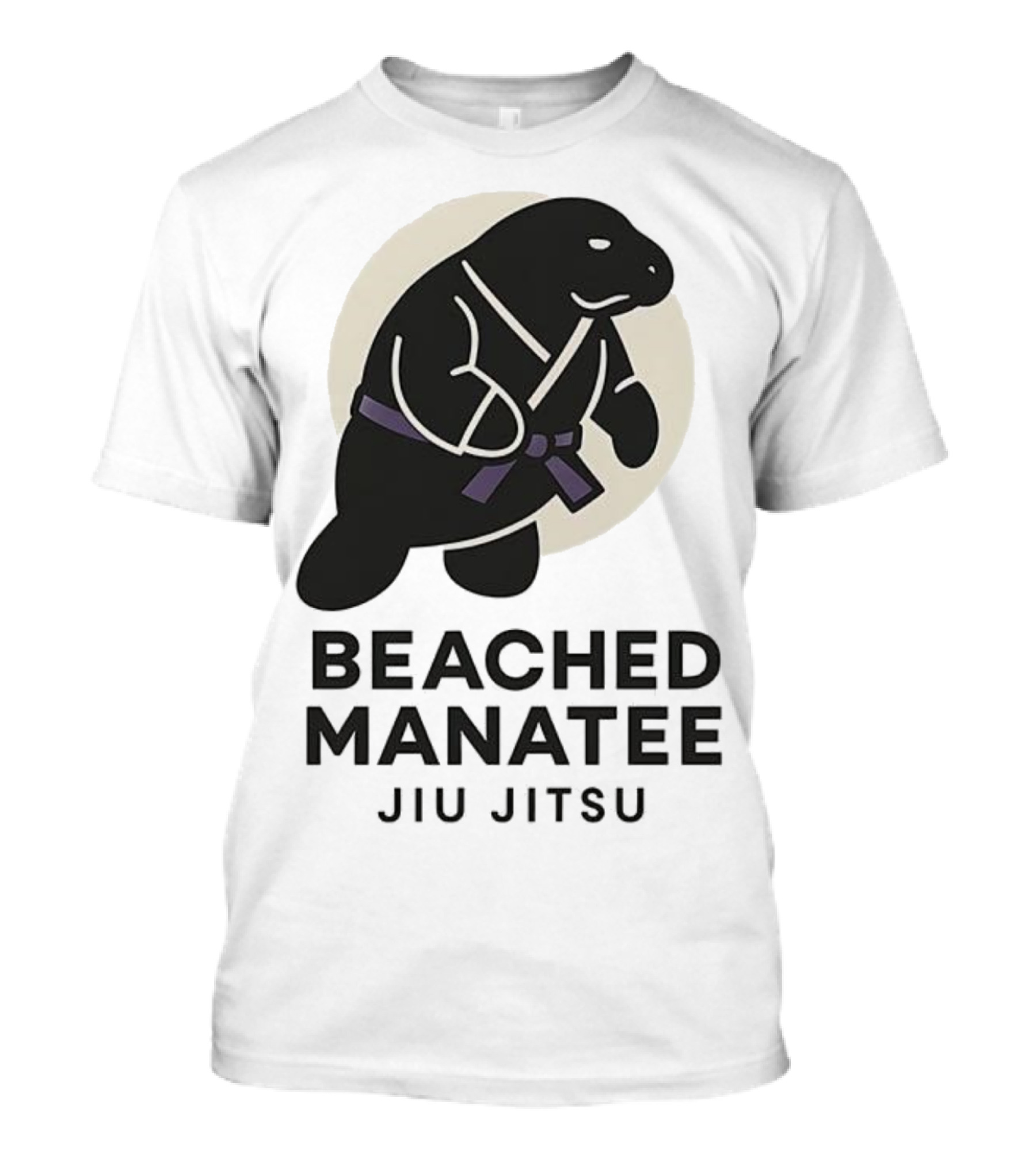 Beached Manatee Jiu Jitsu Black Belt Martial Arts Humor T-Shirt