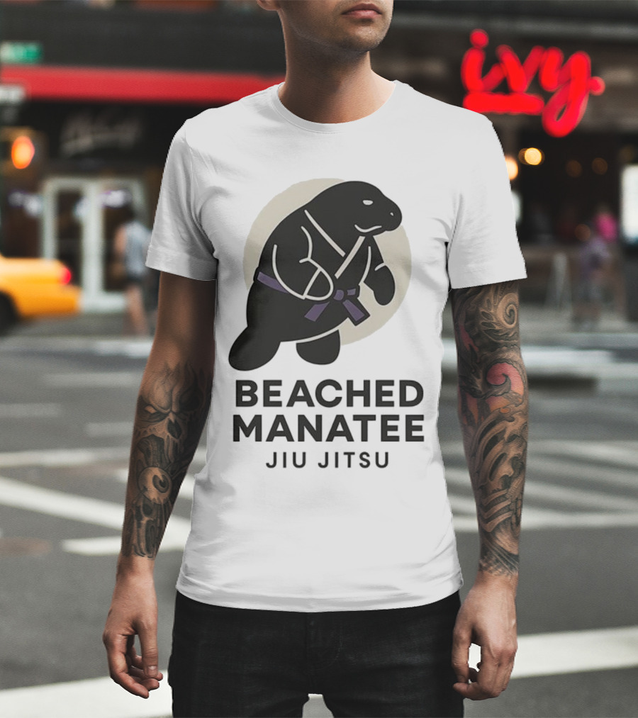 Beached Manatee Jiu Jitsu Black Belt Martial Arts Humor T-Shirt