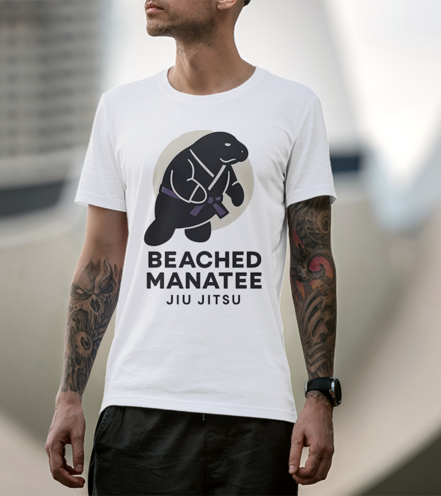 Beached Manatee Jiu Jitsu Black Belt Martial Arts Humor T-Shirt