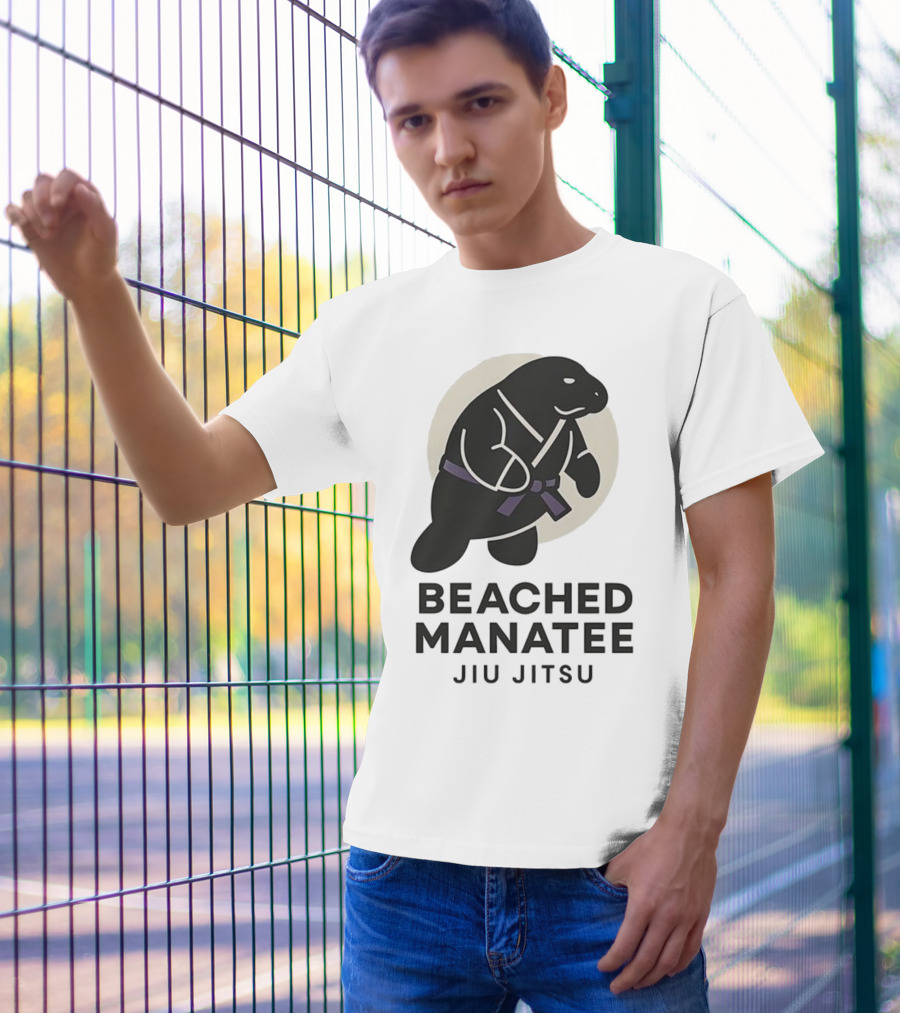 Beached Manatee Jiu Jitsu Black Belt Martial Arts Humor T-Shirt