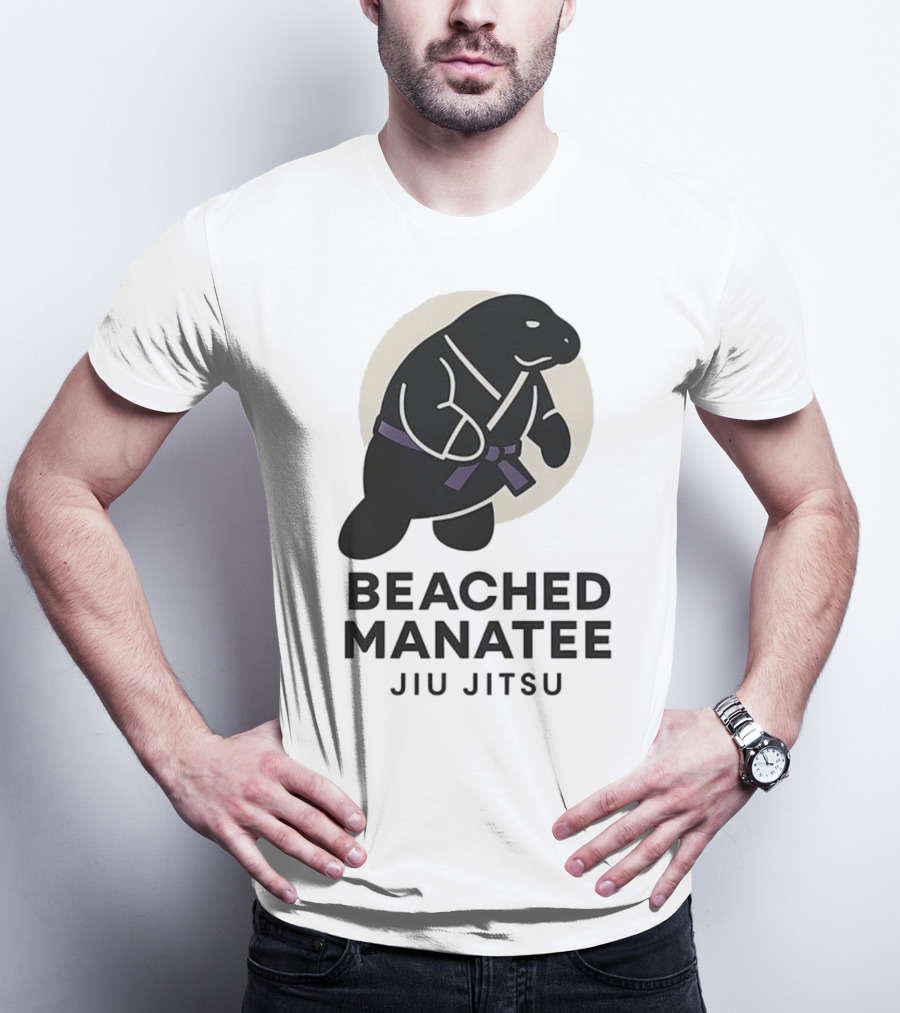 Beached Manatee Jiu Jitsu Black Belt Martial Arts Humor T-Shirt