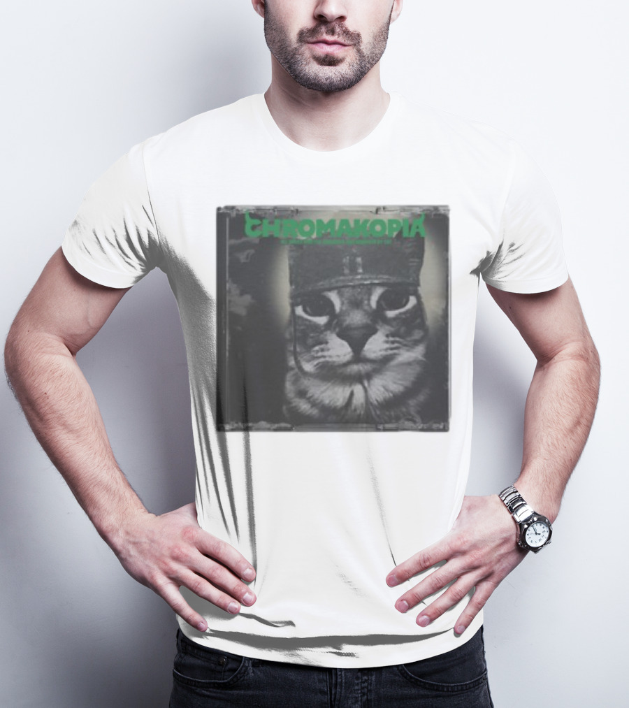 Chromakopia Cat In Military Cap Monochrome Limited Edition T-Shirt