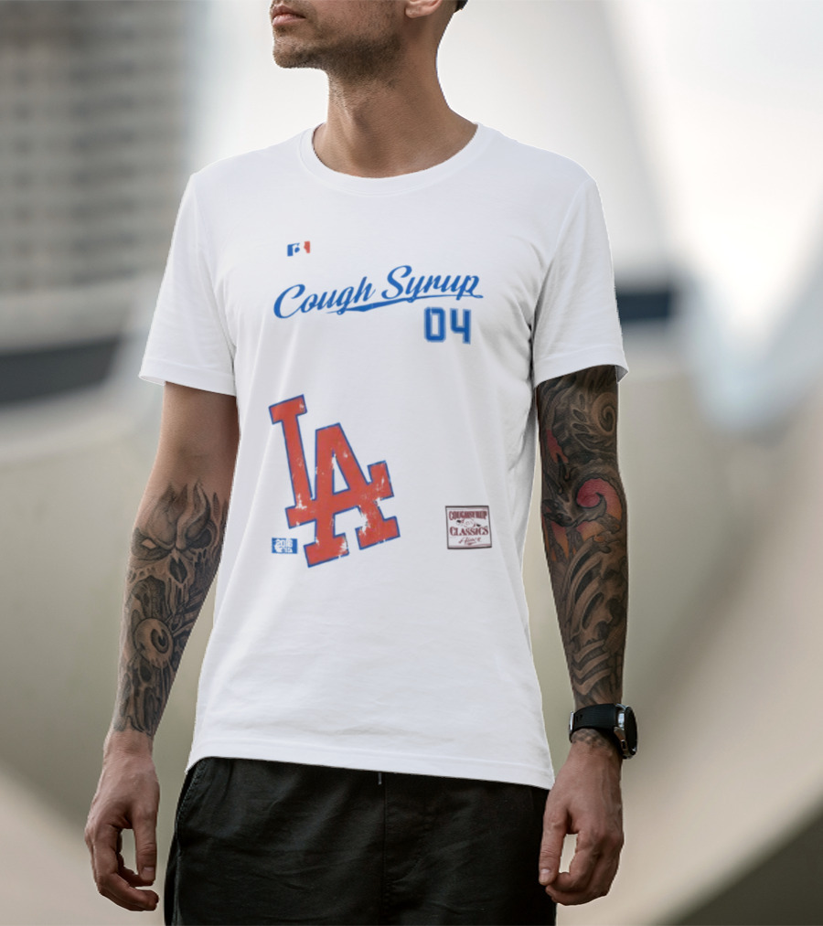 Cough Syrup 04 Los Angeles Dodgers LA Logo Baseball T-Shirt