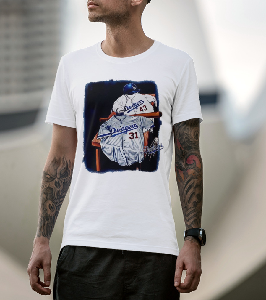 Los Angeles Dodgers 31 And 43 Baseball Jersey Vintage Collection T-Shirt