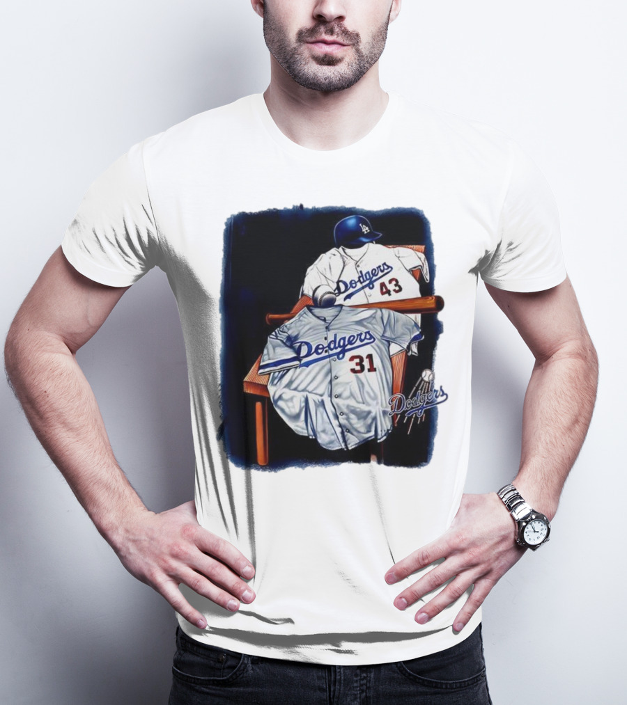 Los Angeles Dodgers 31 And 43 Baseball Jersey Vintage Collection T-Shirt