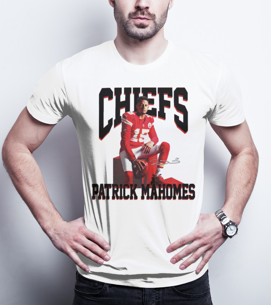 Patrick Mahomes Chiefs Signature Football Number 15 Kansas City T-Shirt