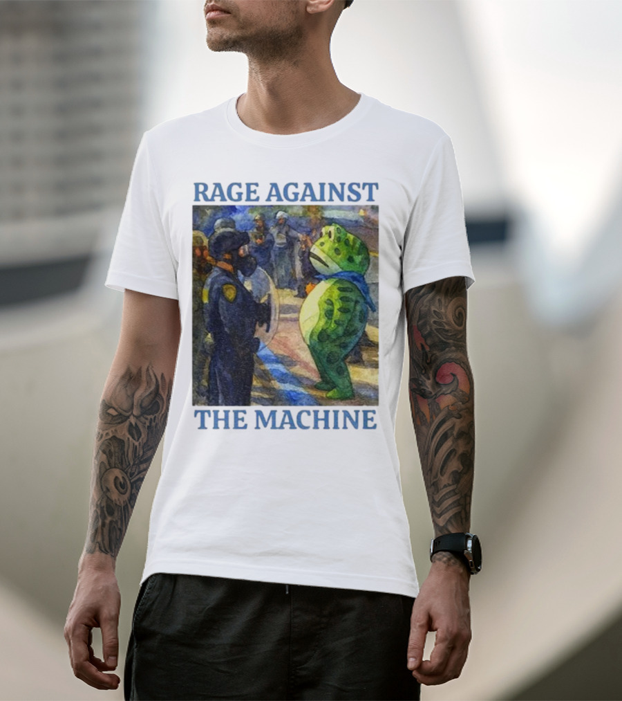 Rage Against The Machine Portland Frog Protest Scene T-Shirt