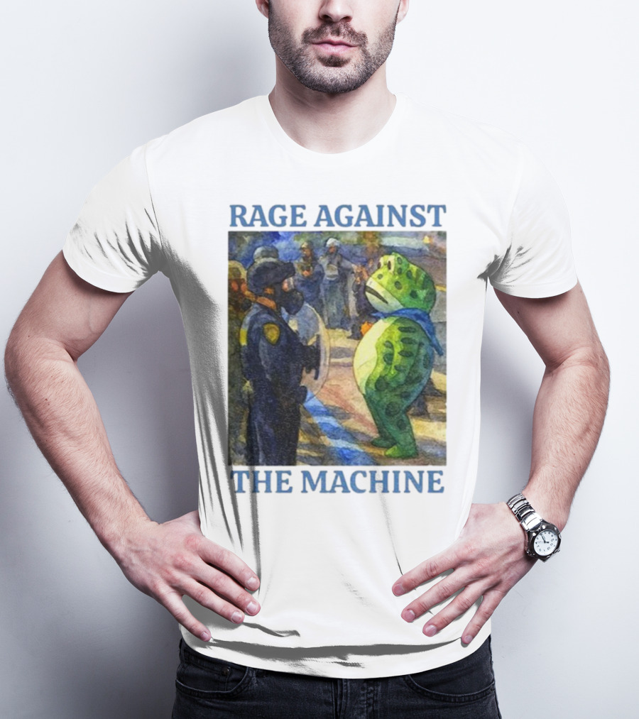 Rage Against The Machine Portland Frog Protest Scene T-Shirt
