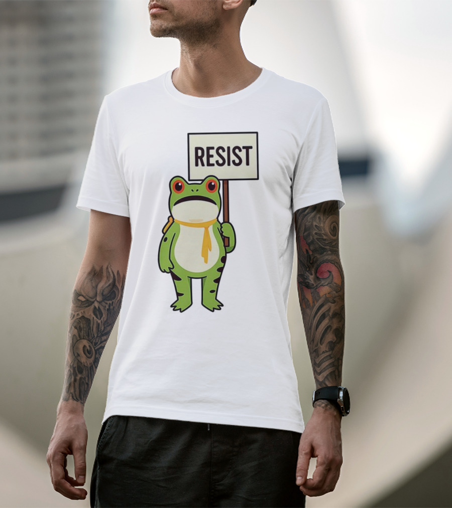 Resist Portland Frog Protest Anti ICE Sign T-Shirt