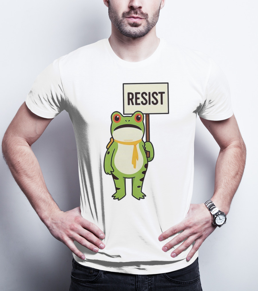 Resist Portland Frog Protest Anti ICE Sign T-Shirt