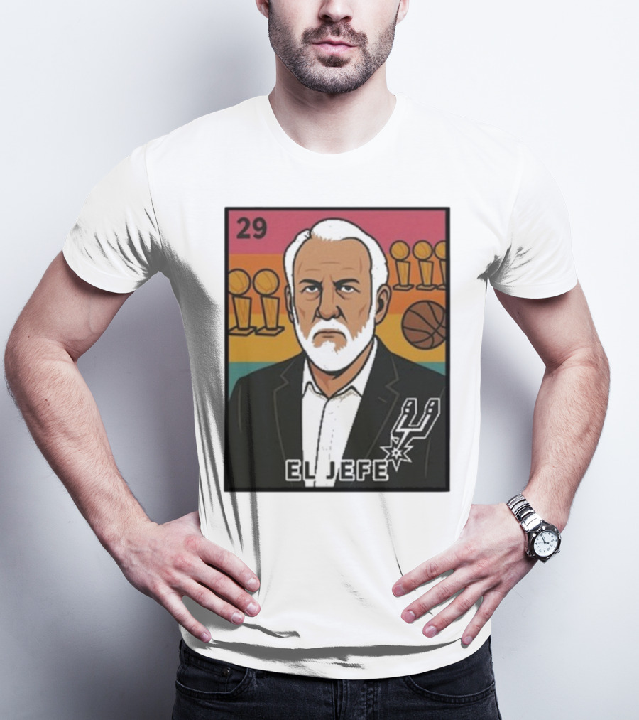 Porvida Popovich El Jefe San Antonio Spurs 29 Trophy T-Shirt