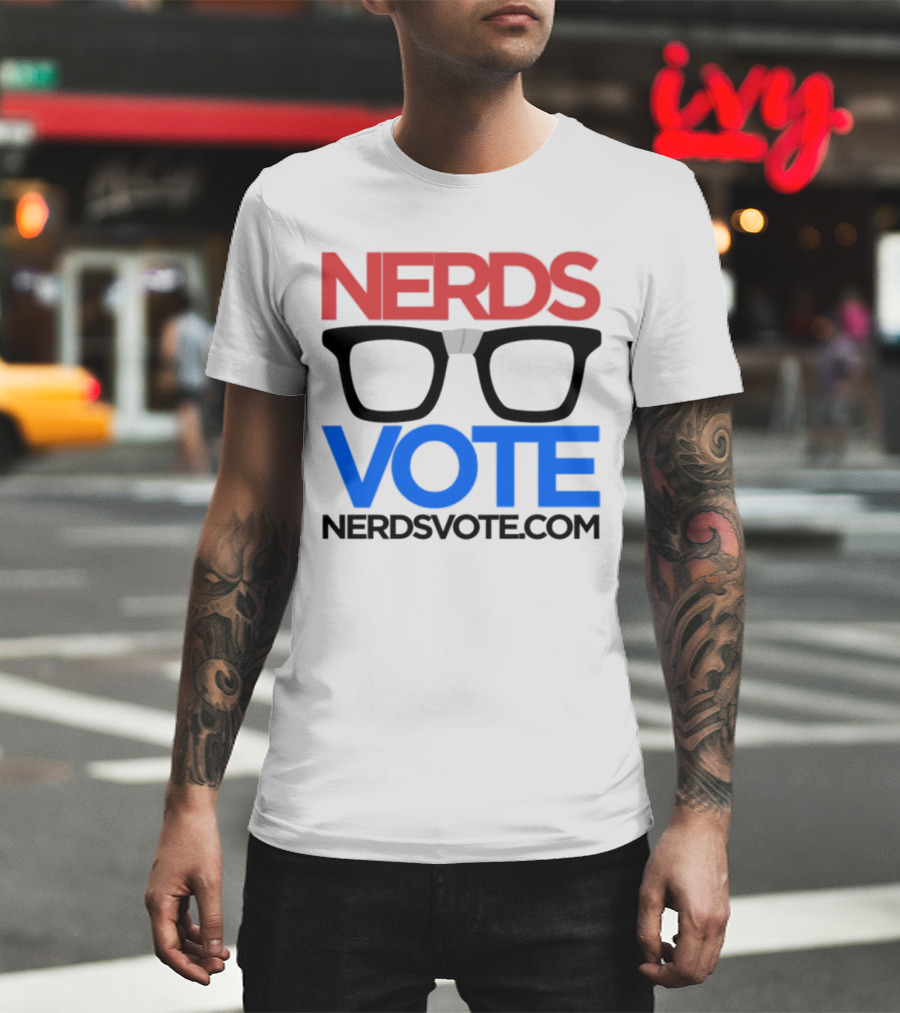 NERDSVOTE Steve Blum Collaboration Nerds Vote Initiative T-Shirt