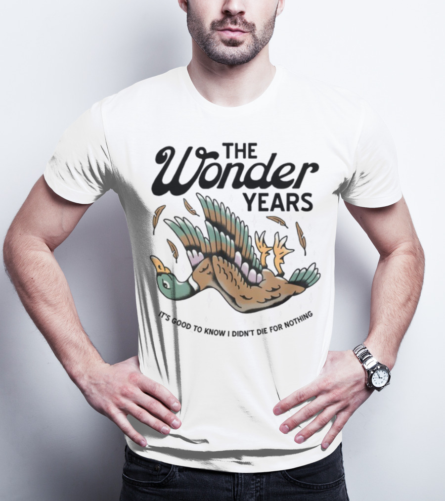 The Wonder Years Mallard Flying Feathers Falling Design T-Shirt